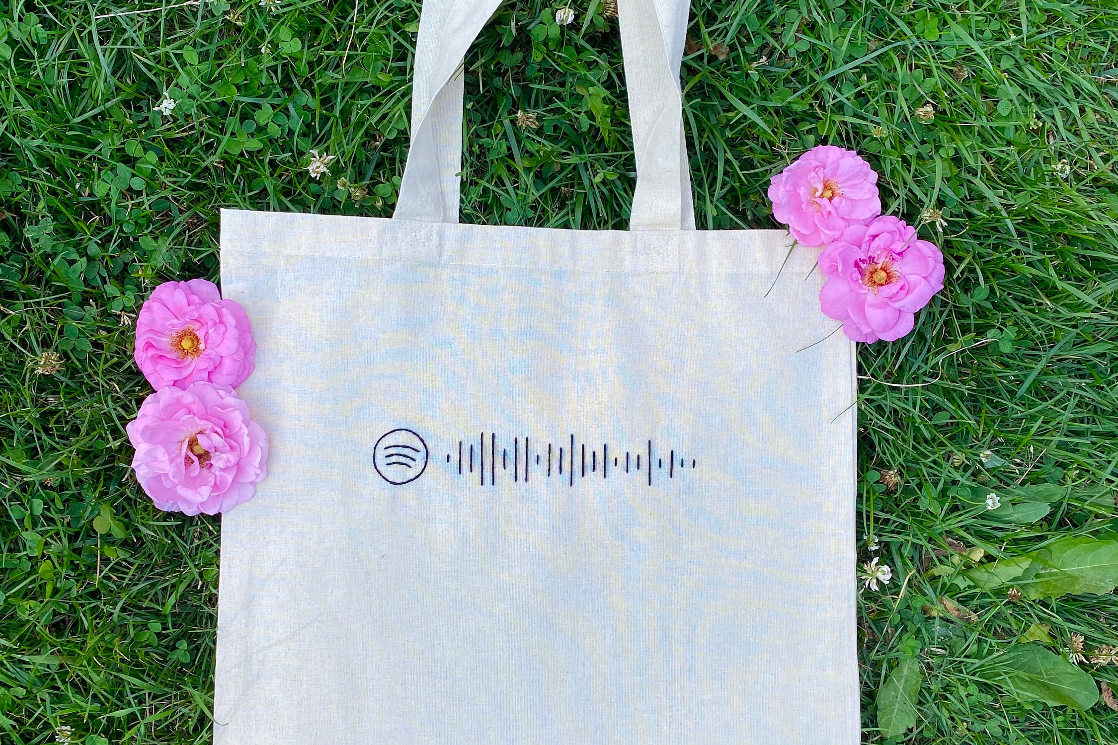 Custom Spotify Code Tote Bag, Embroidered Tote Bag, Custom Tote Bag ...