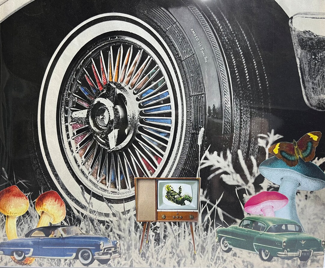 Drive in Movie, Reproduction Print of Original Hand-cut Collage - Etsy