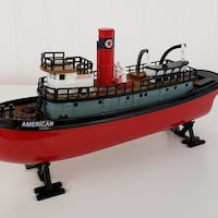 HO 1:87 Scale 45' Harbor Tugboat Kit Waterline Hull for Model ...