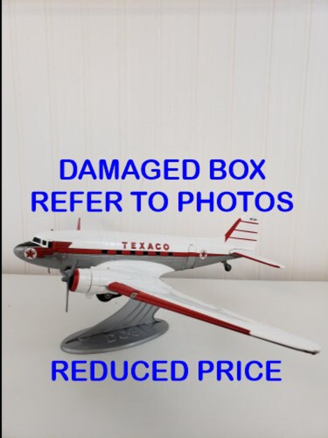 Texaco Douglas DC-3 Gooney Bird, Die Cast Metal Replica, DAMAGED SALE ...