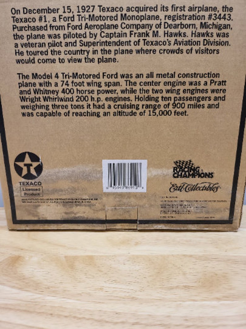 Wings of Texaco 1927 Texaco's First Plane Collector Edition, DAMAGED ...