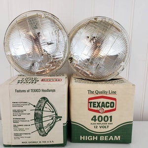 Texaco Pair (2) of High Beam 4001 4 Headlamp System Headlights, Texaco ...