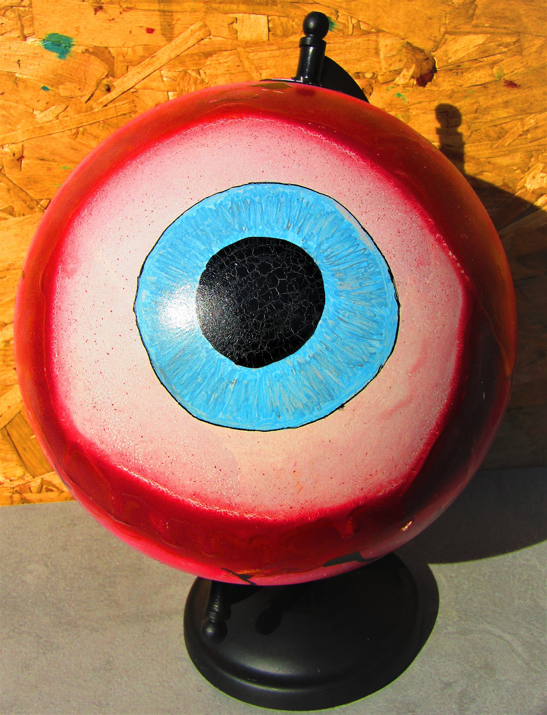 Hand painted custom eyeball guts and goo desk globe Sculpture Figurines ...