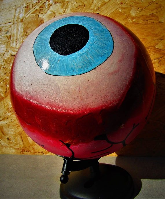 Hand painted custom eyeball guts and goo desk globe Sculpture Figurines ...