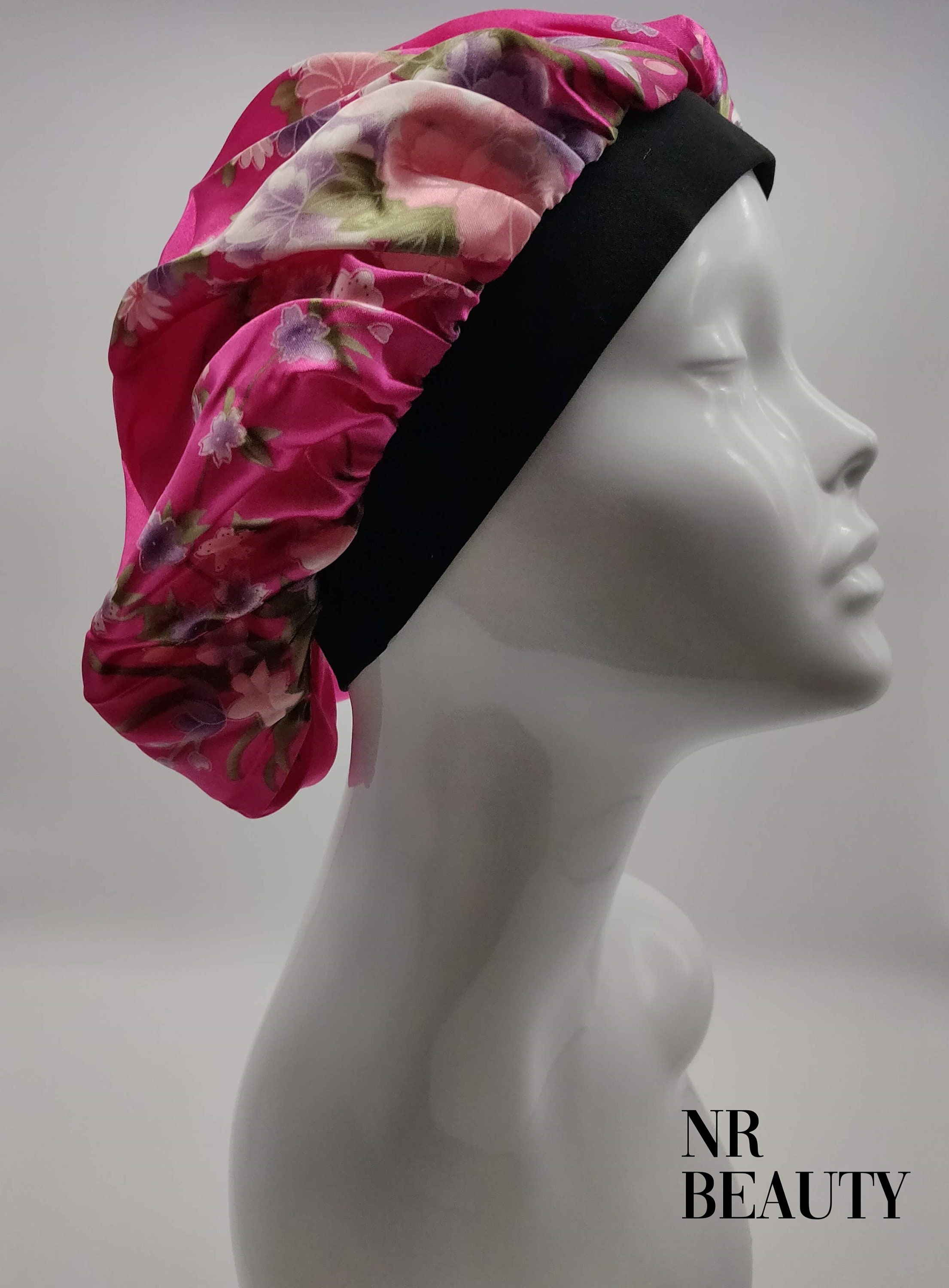 Pink Silk Bonnets Pink Floral Bonnets Satin Bonnet Silk - Etsy UK