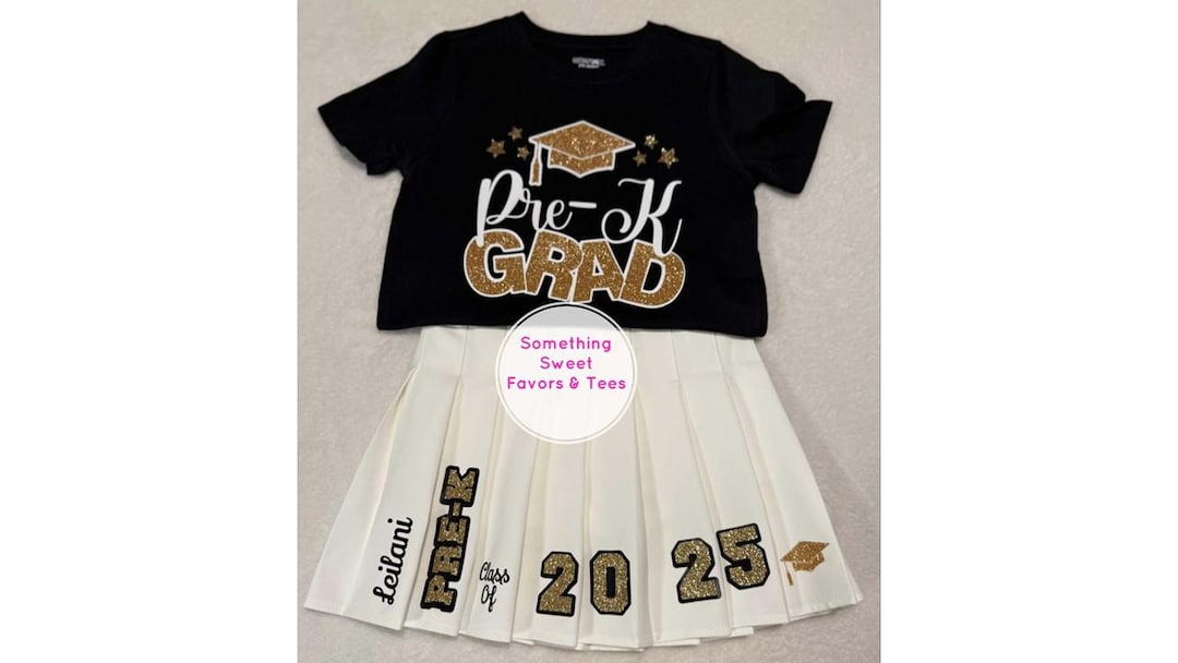 Graduation Outfit, Pre-k Thru 8th Grade, Black, Gold and White - Etsy