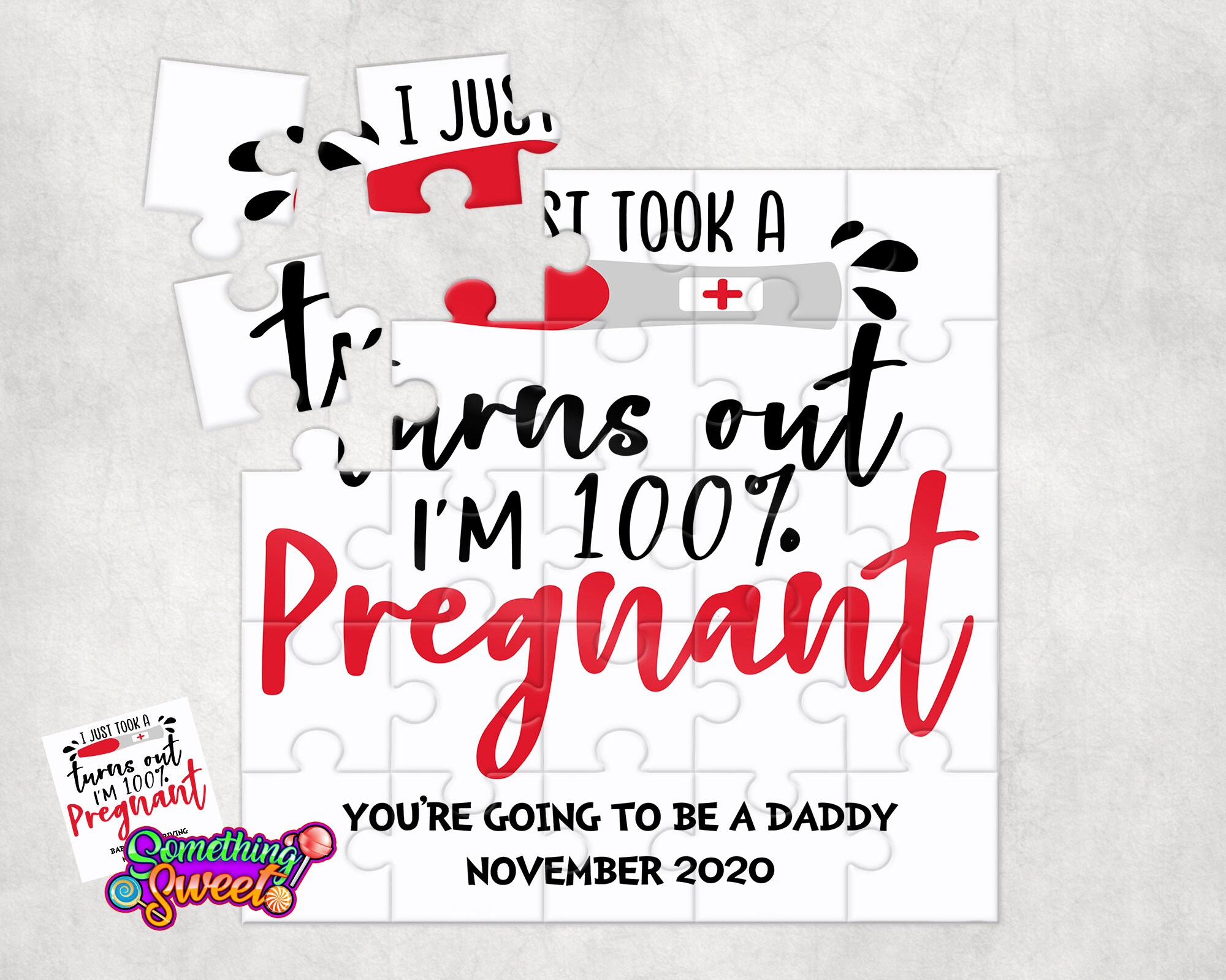Pregnancy Announcement Puzzle, Just Took A Pregnancy Test Turns Out I'm ...
