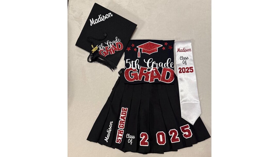 Graduation Outfit, Pre-k Thru 8th Grade With Hat & Stole - Etsy