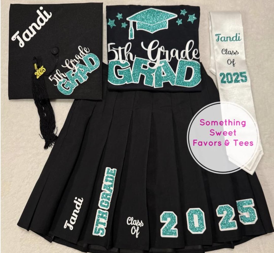 Custom Graduation Outfit 5th Thru 8th – Complete Set With Cap & Stole ...