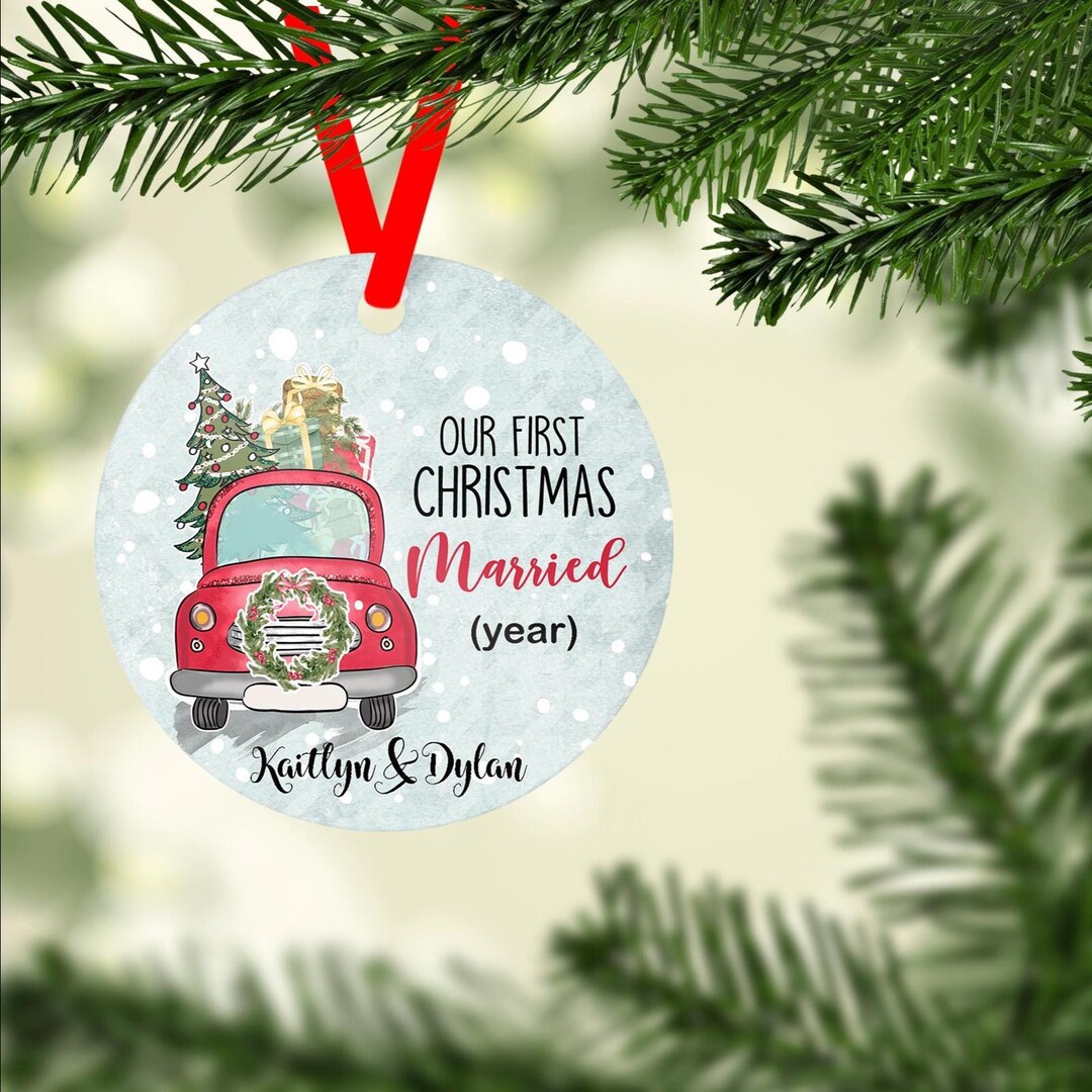 Our First Christmas Married – Personalized Ornament for Couples T W ...