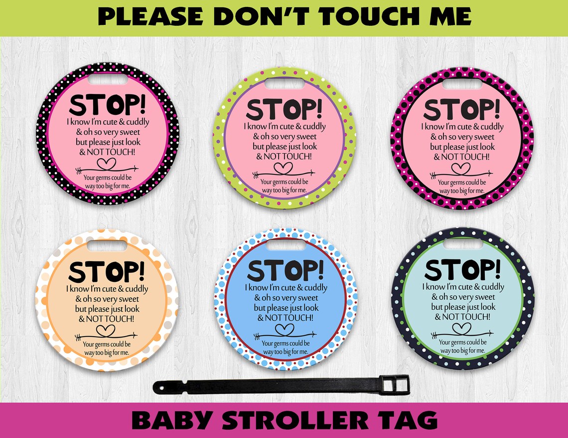 Baby Stroller Tag Don't Touch Me Tag Variety | Etsy