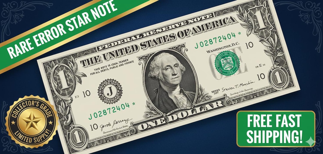 Uncirculated One Dollar Star Note • Rare Star Replacement Bill • Crisp ...