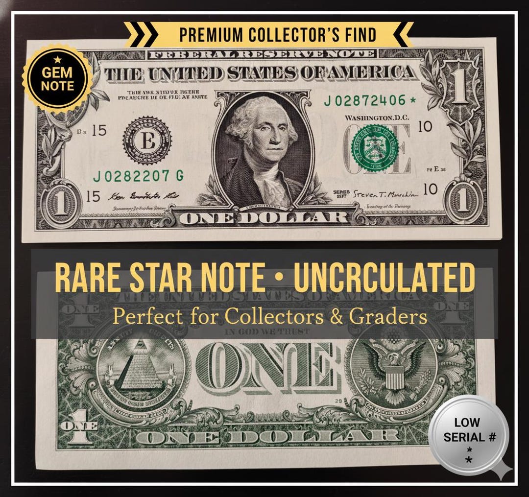 Pair of 2, One Dollar Star Note - Rare US Currency - Consecutive ...