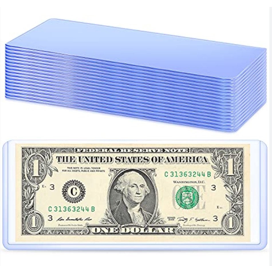 One Deluxe Semi Rigid Regular Bill Currency Holders - 1 Sleeve - Ideal ...