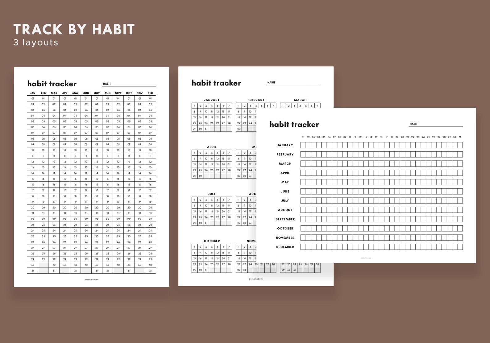 Habit Tracker Printable Pack 6 Layouts A4 A5 Letter | Etsy