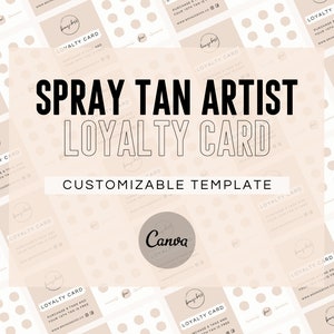 Spray Tan Business Editable Print Spray Tan Loyalty Card - Etsy