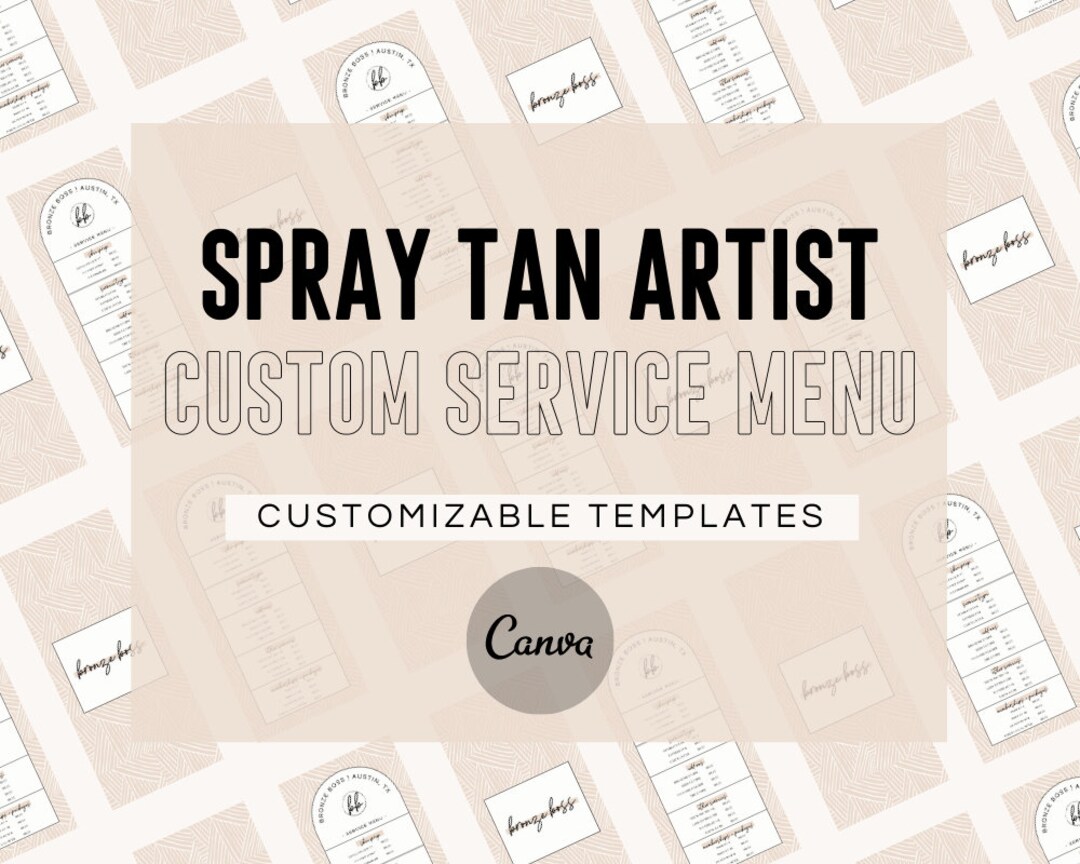 Spray Tan Artist Custom Service Menu | Beauty Service Provider ...