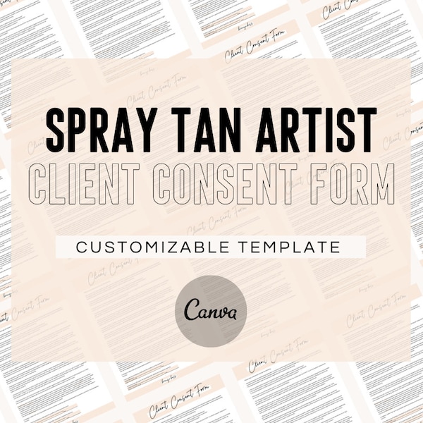 Sunless Tanning Forms Template - Etsy