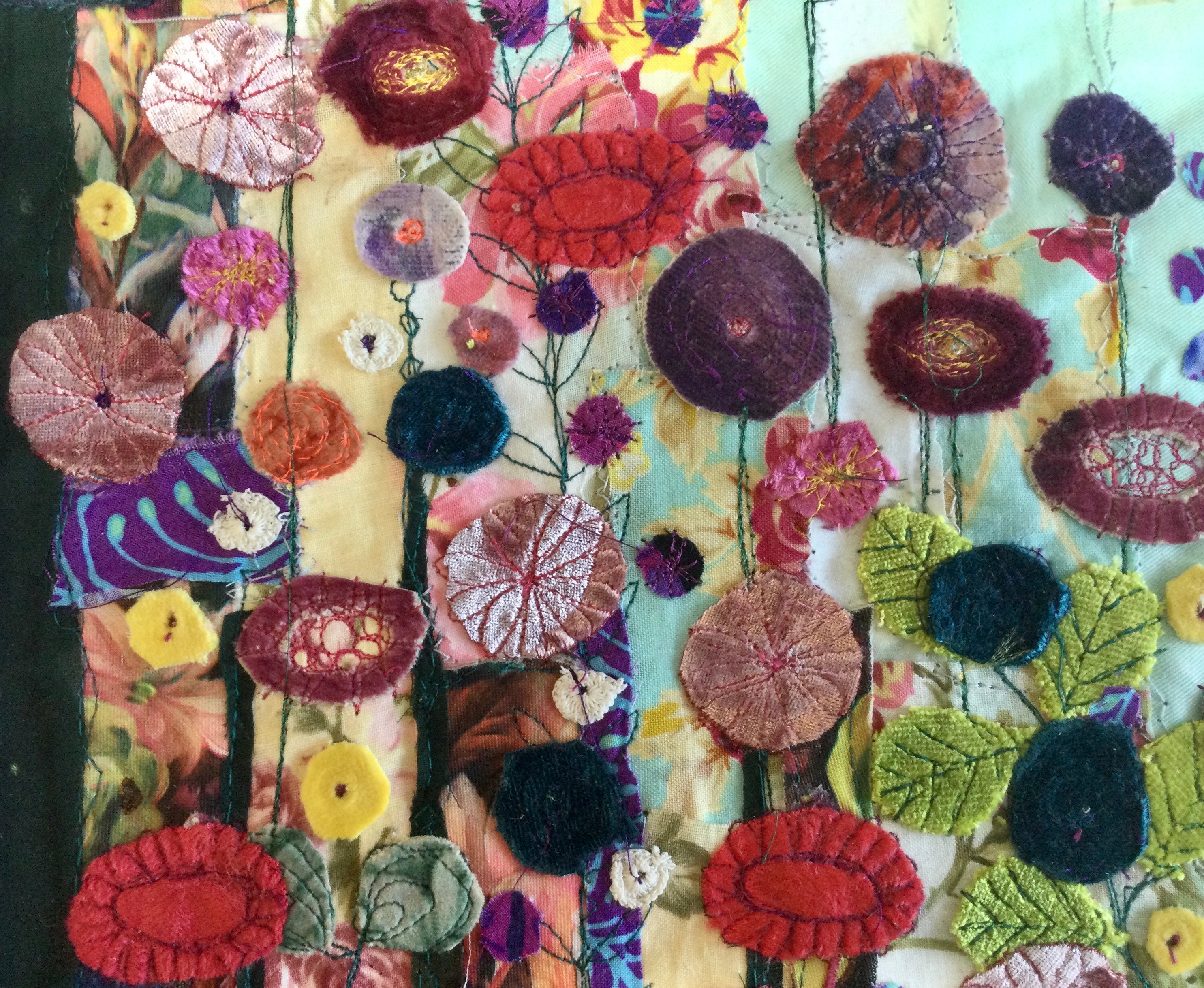 Original Textile Art / Flowers - Etsy