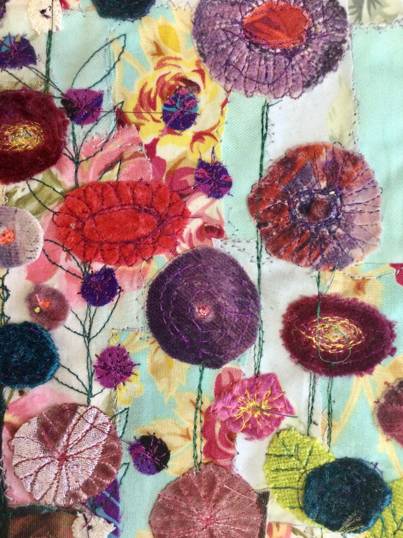 Original Textile Art / Flowers - Etsy