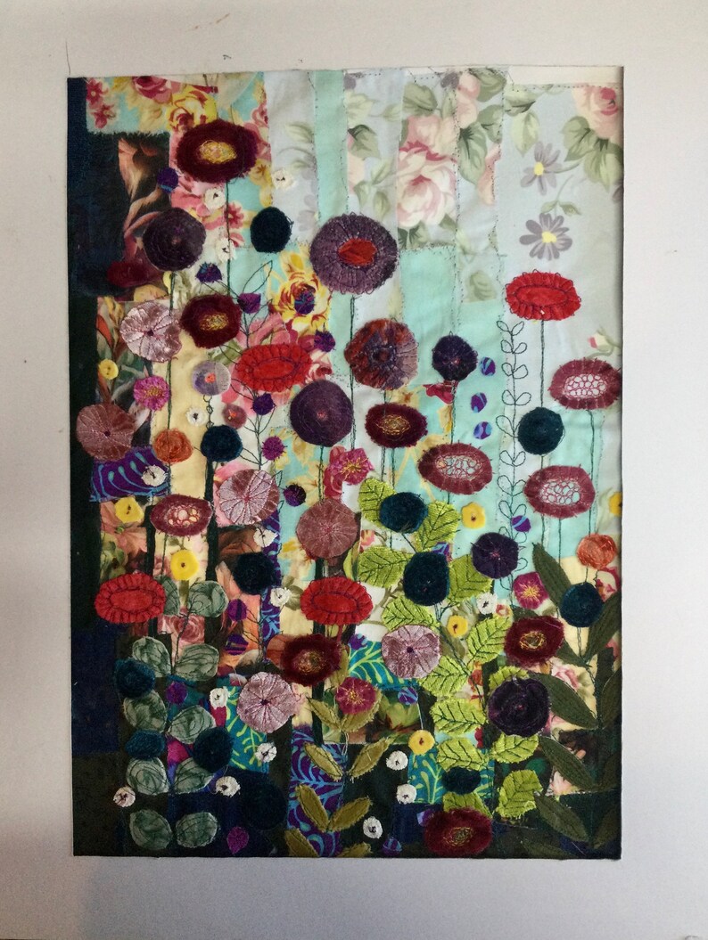 Original Textile Art / Flowers - Etsy