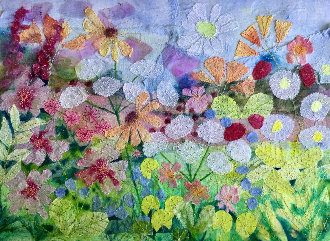 Mixed Media Textile Painting - Etsy