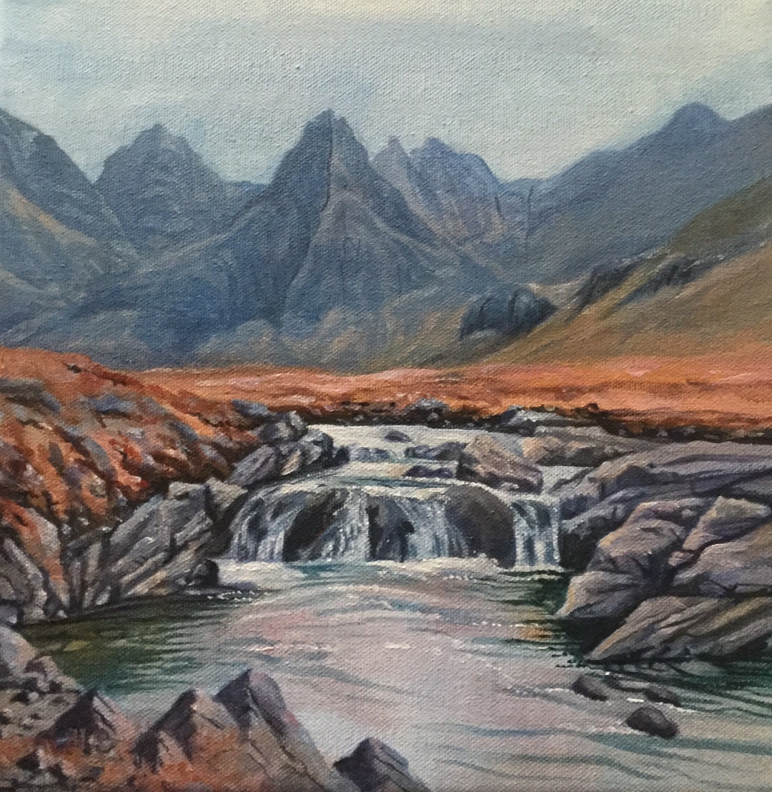 Original Painting . the Fairy Pools - Etsy UK