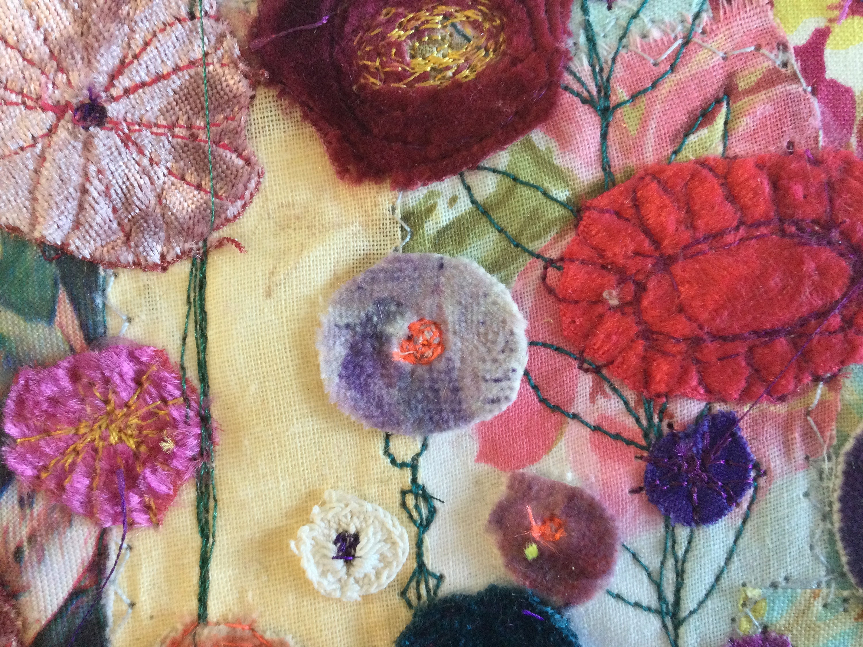 Original Textile Art / Flowers - Etsy