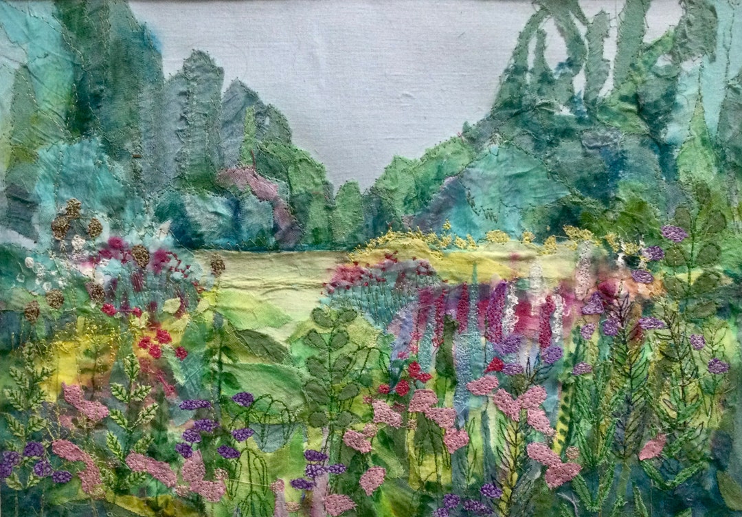 Harlow Carr Textile Collage: Hand-dyed Fabric Art - Etsy