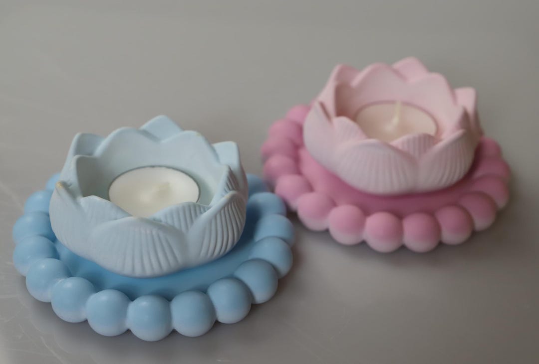 Lotus Candle Holder Gypsum, Tea Light Holder, Trinket Dish, Handmade ...
