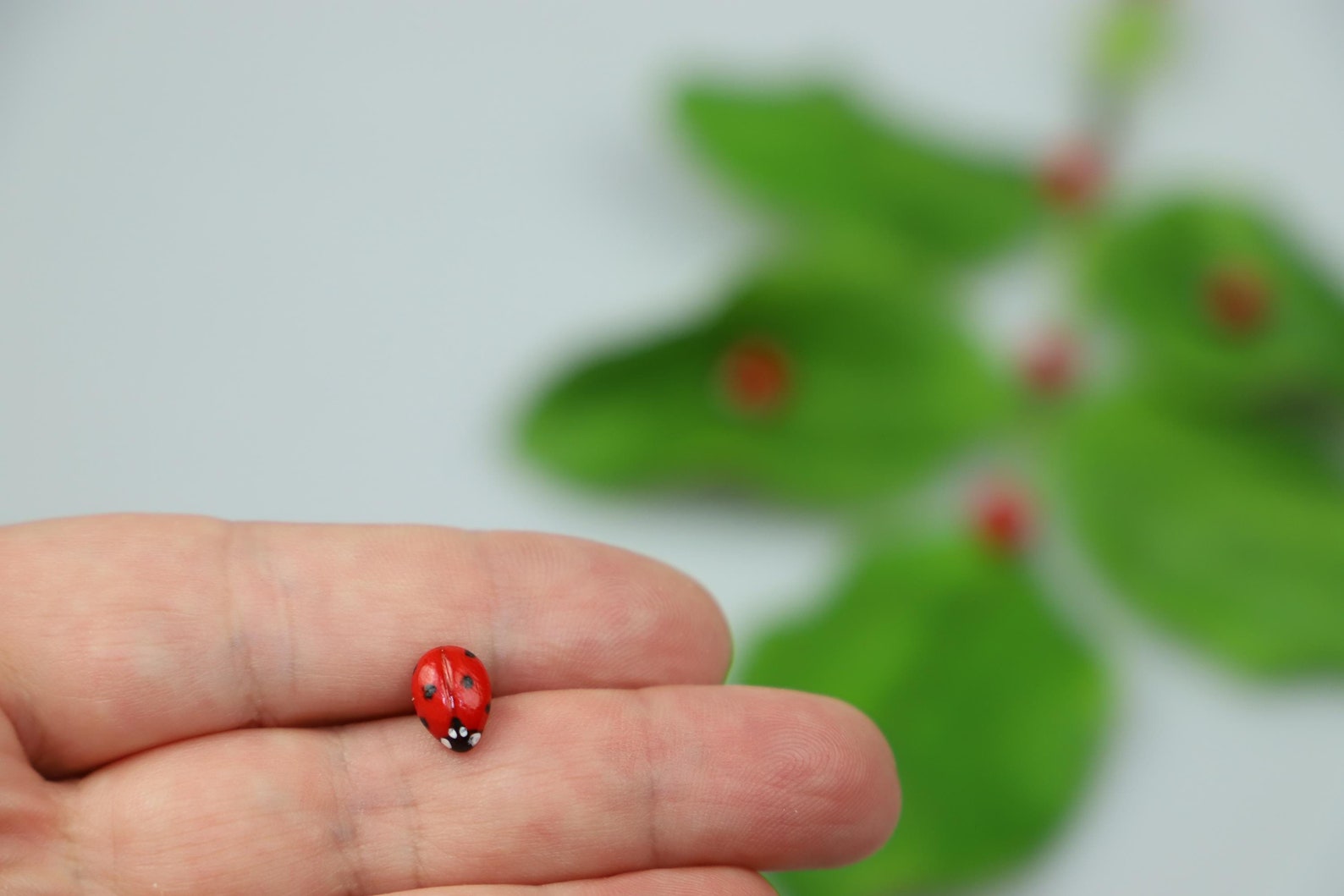 Miniature Ladybug Brooch: Realistic Polymer Clay Scarf Pin - Etsy