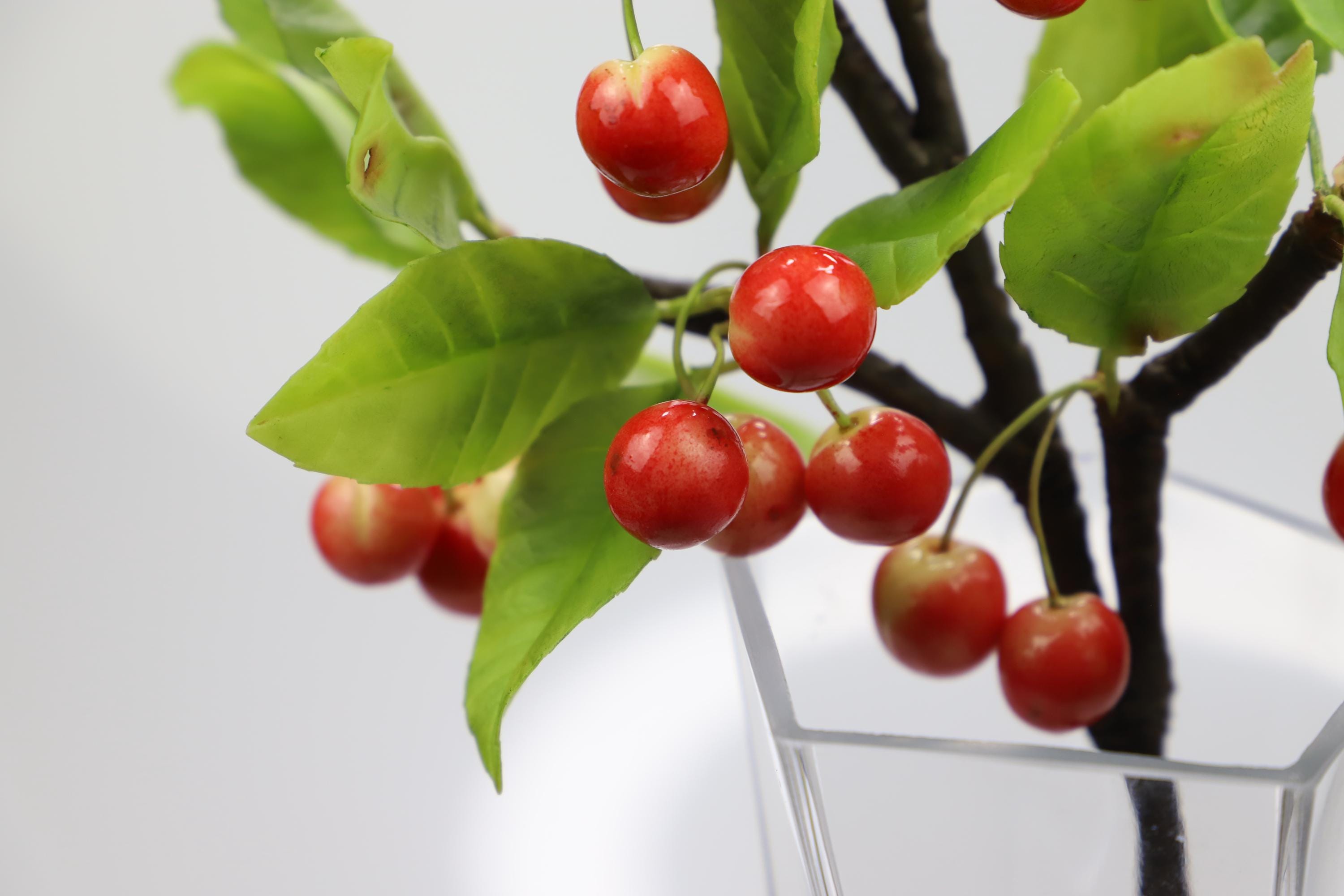 Handmade Clay Cherry Branch: Realistic Cold Porcelain Sculpture - Etsy