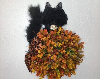 Cat Autumn Wreath - Etsy