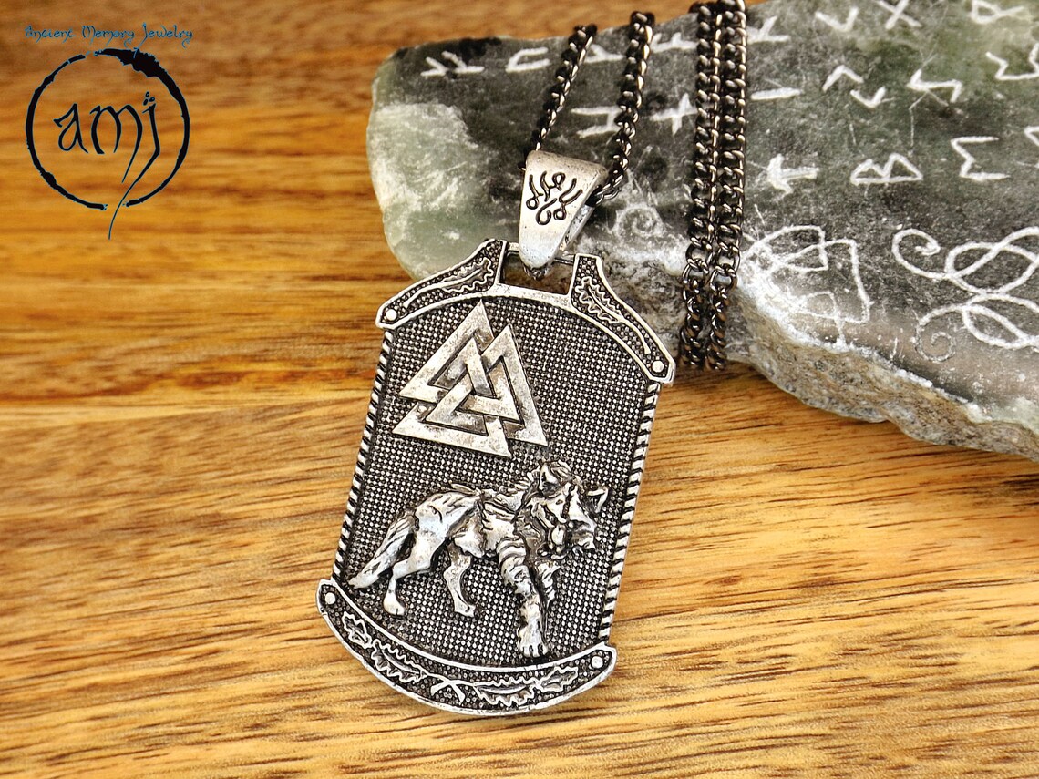 Norse Pendant Valknut Clothing Accessory Wolf Viking | Etsy