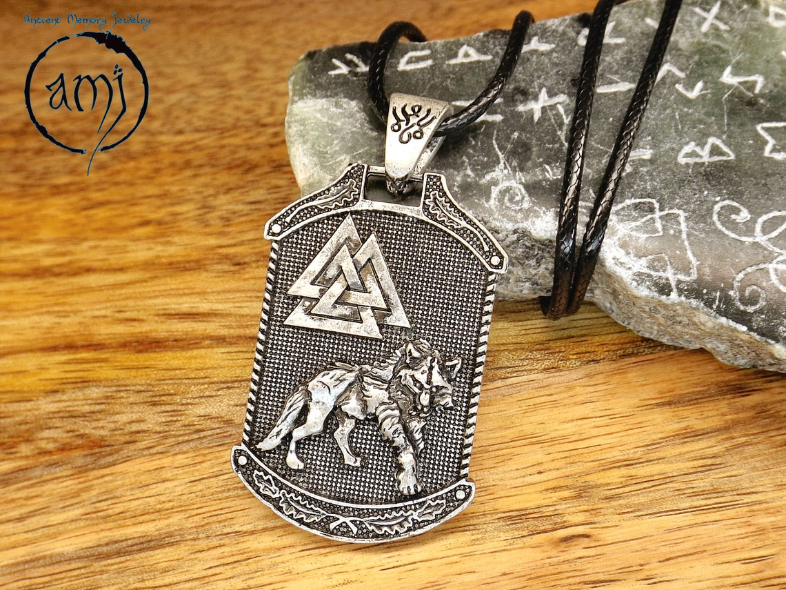 Norse Pendant Valknut Clothing Accessory Wolf Viking | Etsy