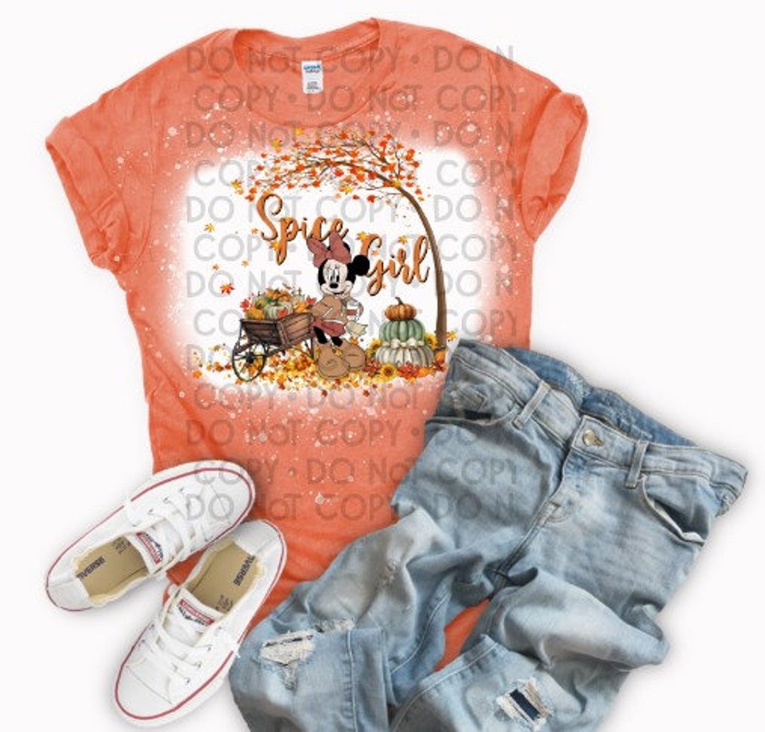 Minnie Mouse Fall Bleached Shirt - Etsy