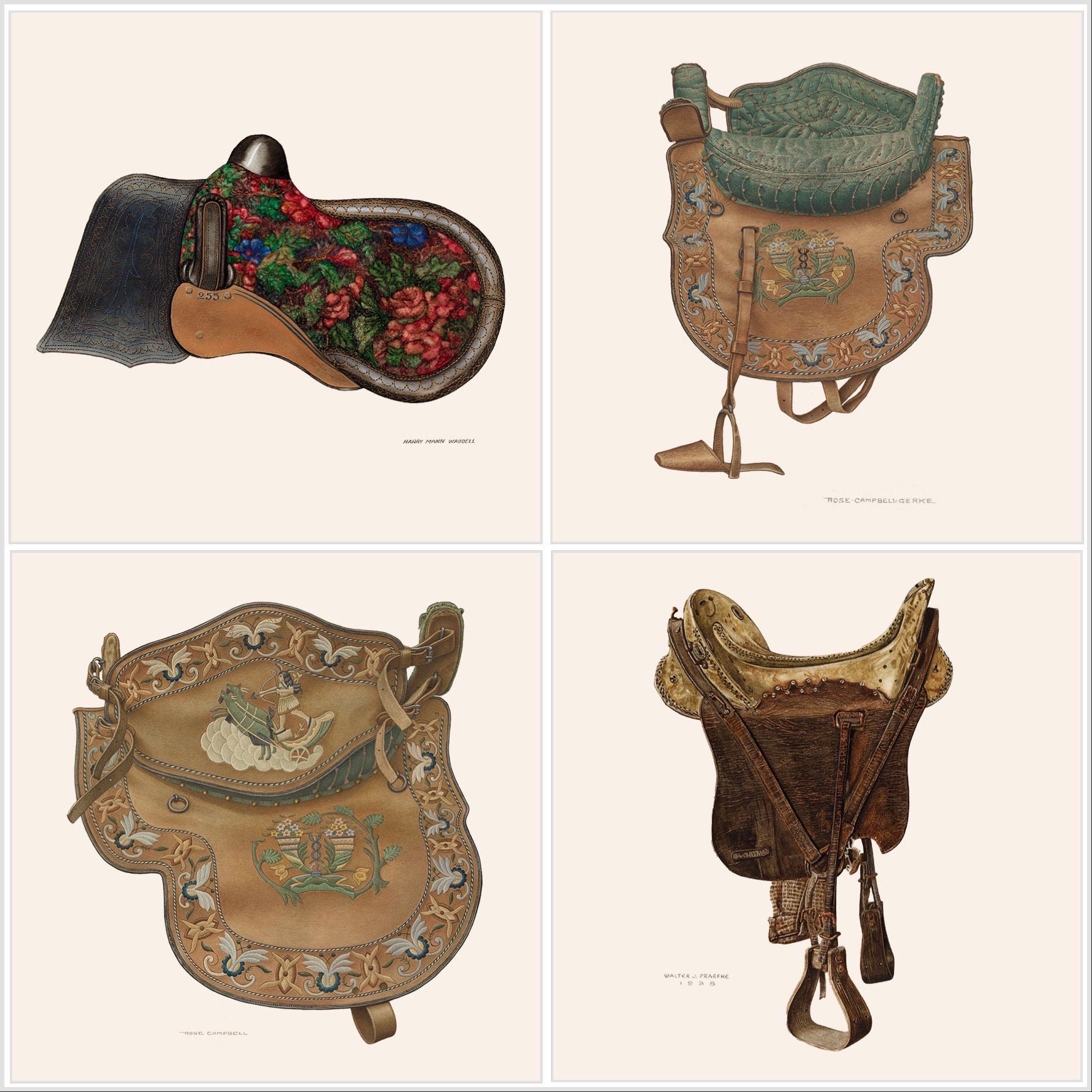 Equestrian Saddle Art Set (high Res Digital Download) - Etsy