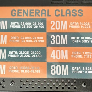 Ham Radio General Class Band Plan Sticker - Etsy