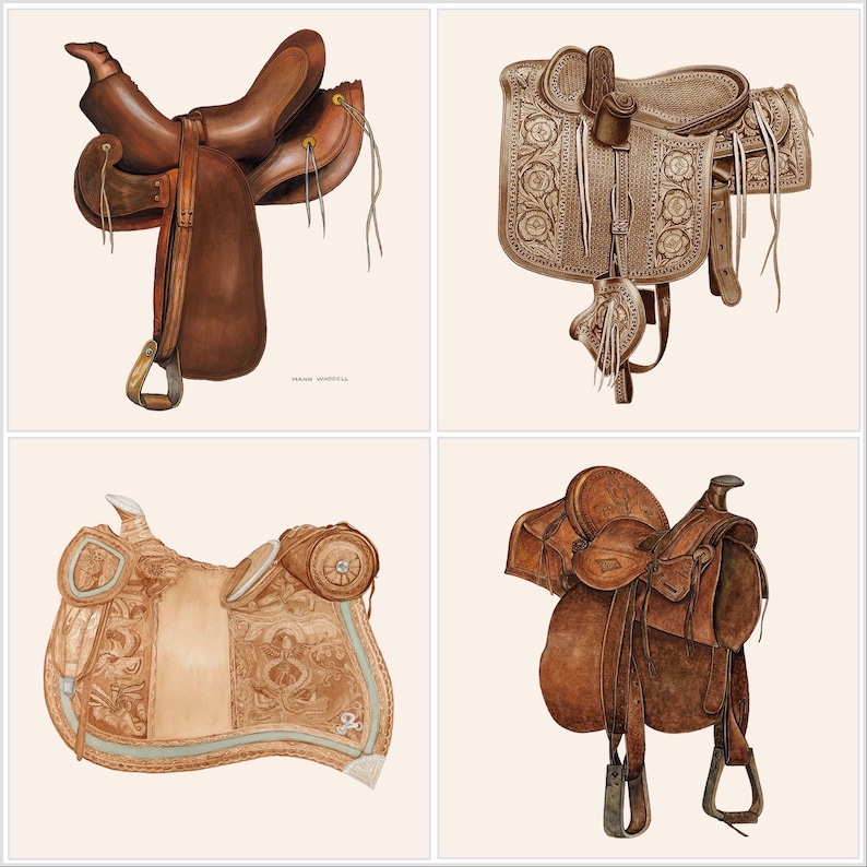 Equestrian Saddle Art Set (high Res Digital Download) - Etsy