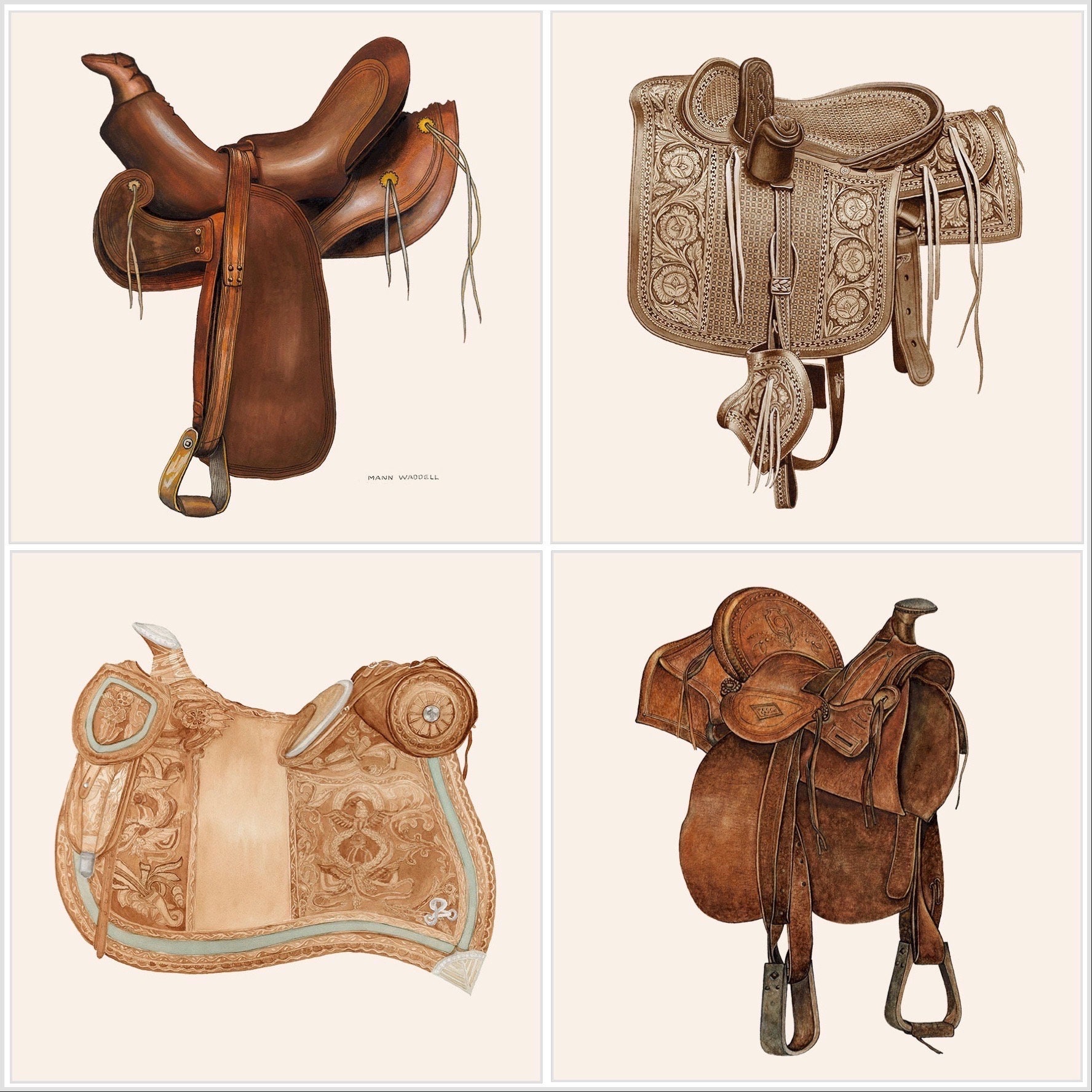 Equestrian Saddle Art Set (high Res Digital Download) - Etsy