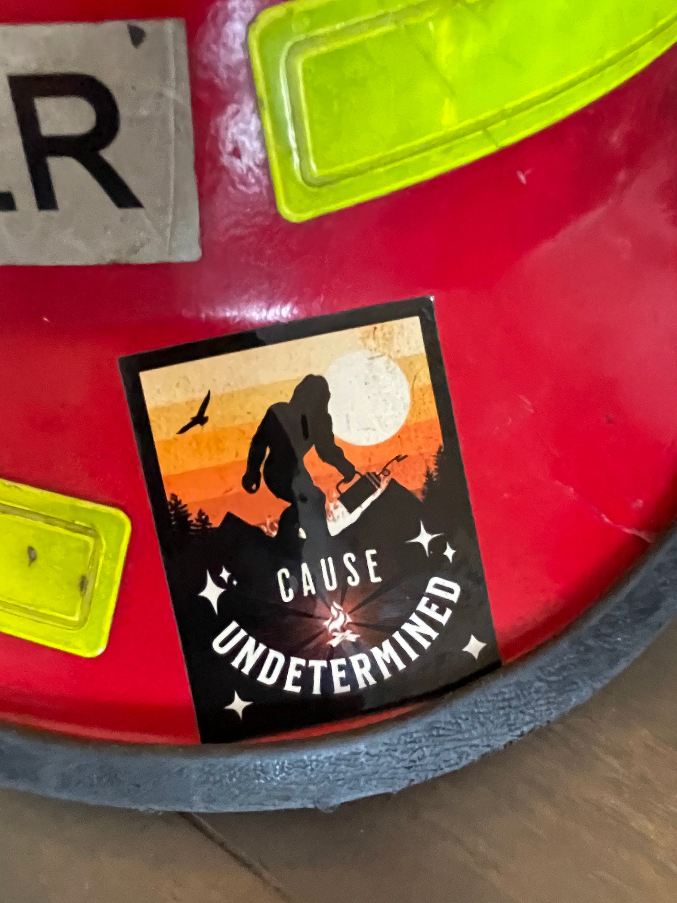Wildland Firefighter Sticker - Cause Undetermined - Sasquatch With Drip ...