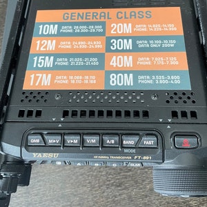 Ham Radio General Class Band Plan Sticker - Etsy