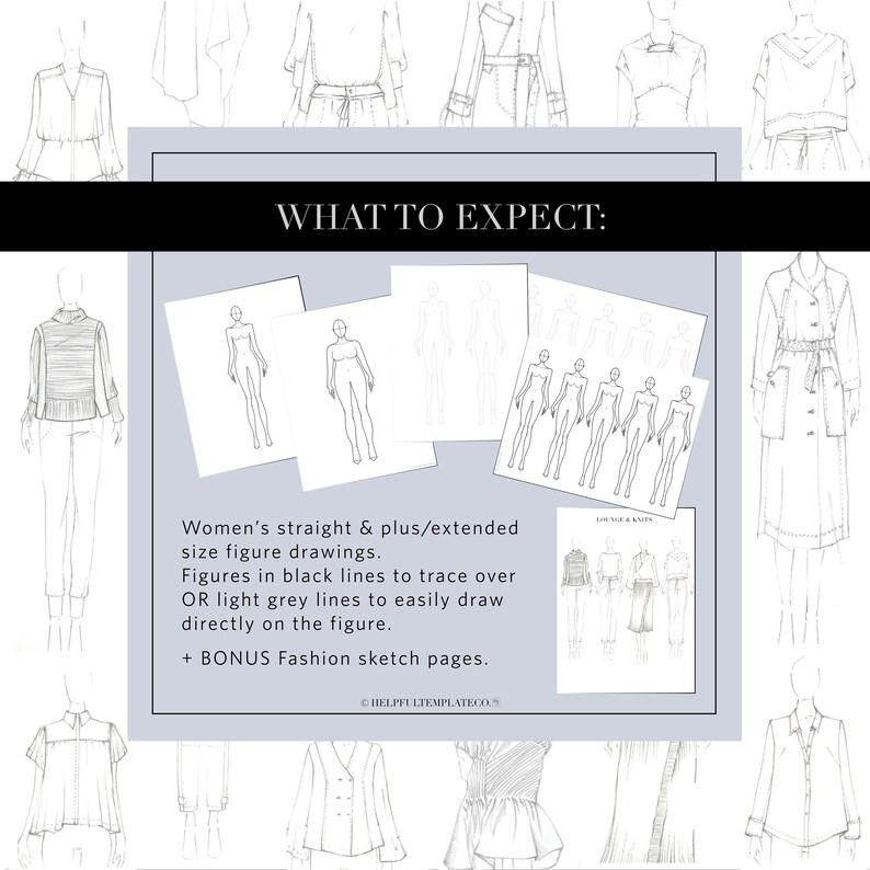Fashion Figure Templates | Women's Figures + Bonus Fashion Sketching ...