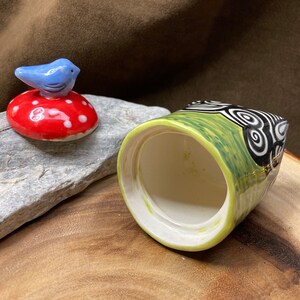 Handbuilt Clay Stash Jar With Blue Bird - Etsy