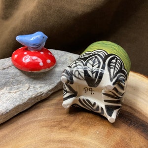 Handbuilt Clay Stash Jar With Blue Bird - Etsy