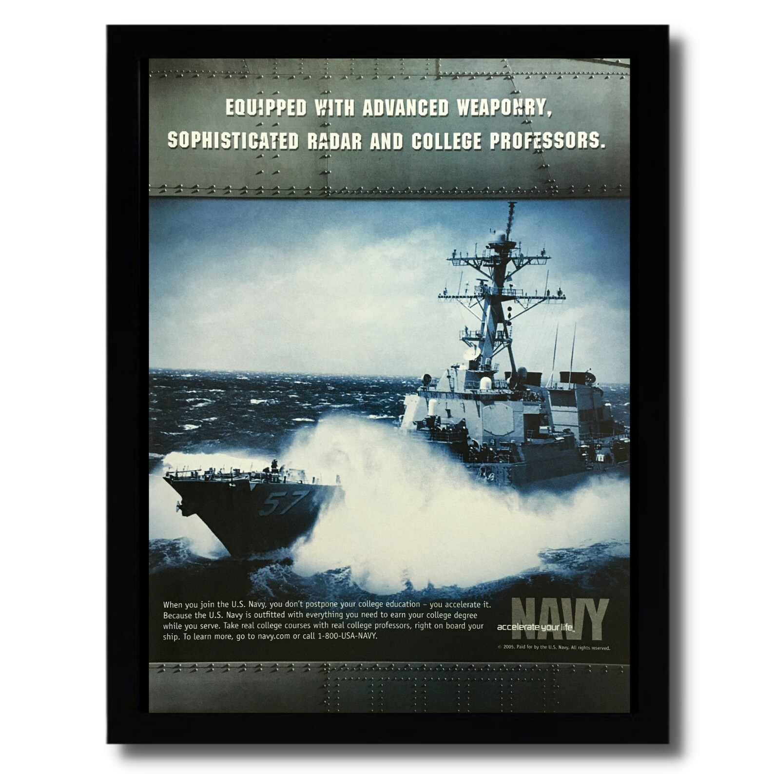2005 U.S. NAVY Recruitment Framed Print Ad/poster Battle Ship - Etsy UK