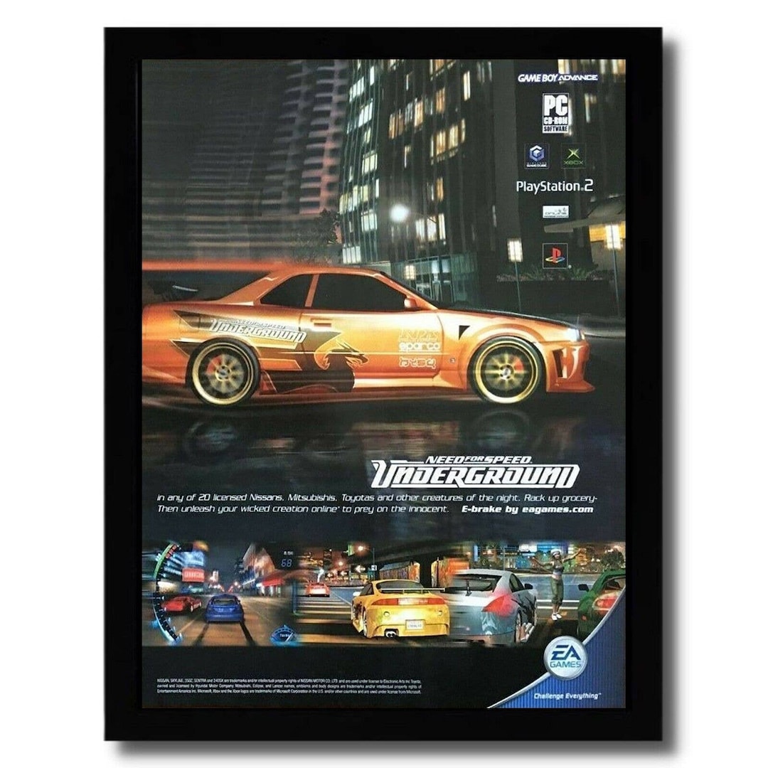2003 Need for Speed: Underground Framed Print Ad/poster PS2 Xbox GC ...
