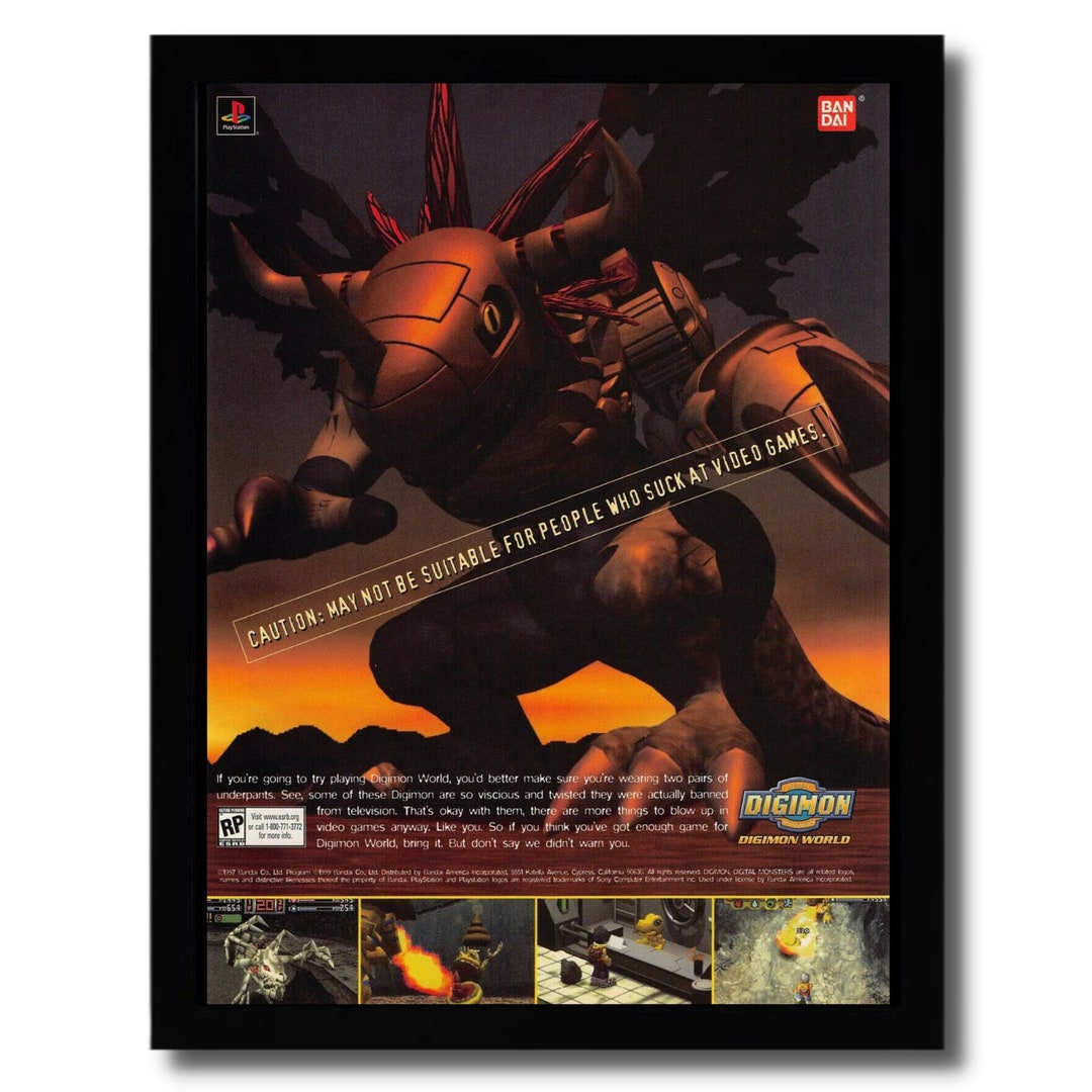 2000 Digimon World Framed Print Ad/poster Original PS1 Playstation 1 ...