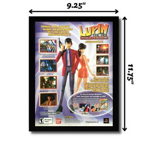 Lupin the 3rd Framed Print Ad/poster Official Authentic PS2 Playstation ...