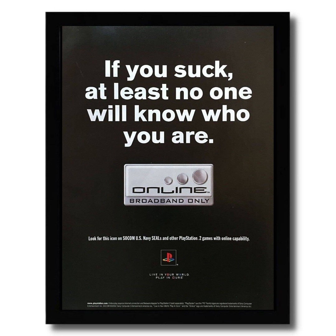 2002 PS2 Playstation 2 Online Framed Print Ad/poster Official Game ...
